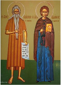 15 Ocak. Saygıdeğer Babalarımız, Thebedli Pavlus ve Yuhanna Kalivit